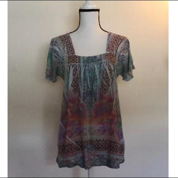 ONE WORLD | Tops | One World Colorful Tunic | Poshmark